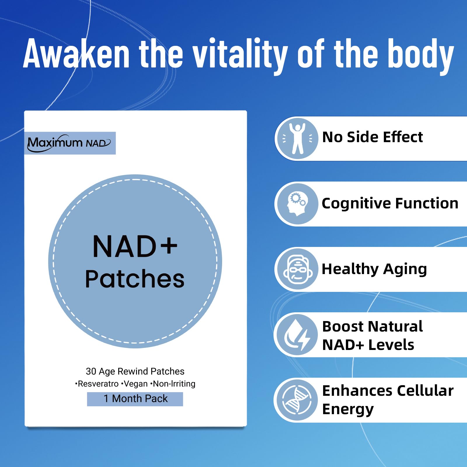 Nicotinamide patches for youthful skin
