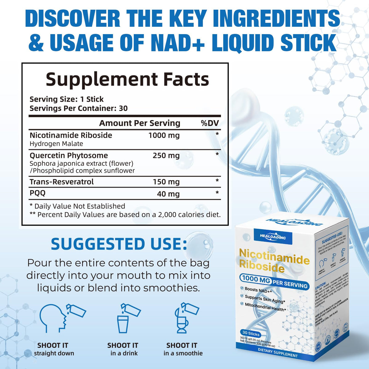 Nicotinamide riboside 1000 mg sticks