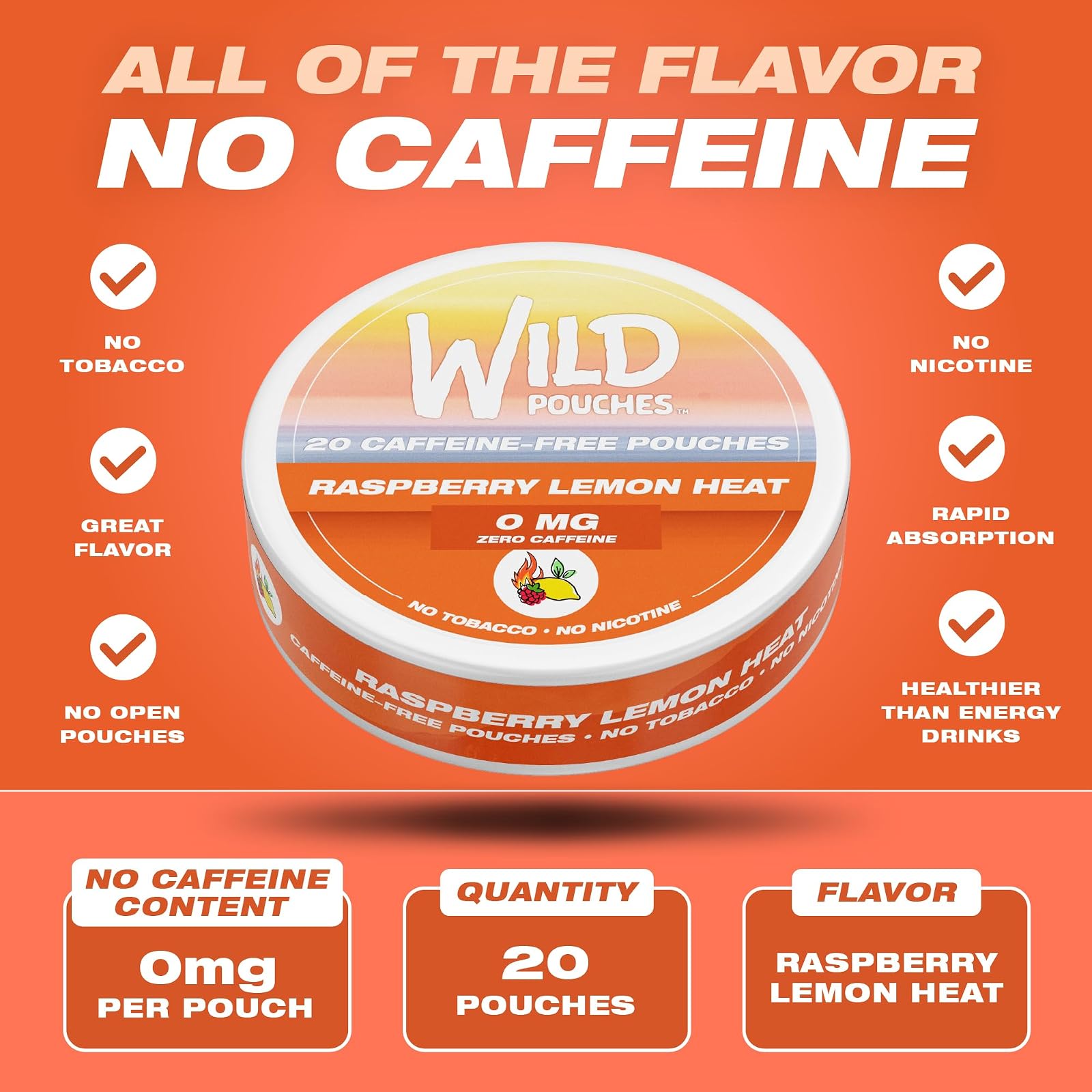 Nicotine free energy pouches