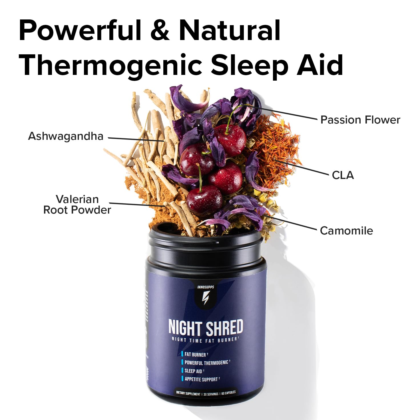 night shred fat burners with 30 servings