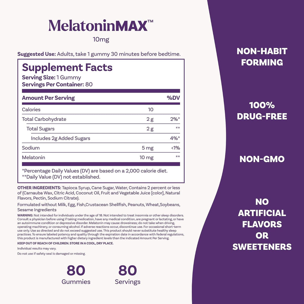 nighttime melatonin 10mg for adults