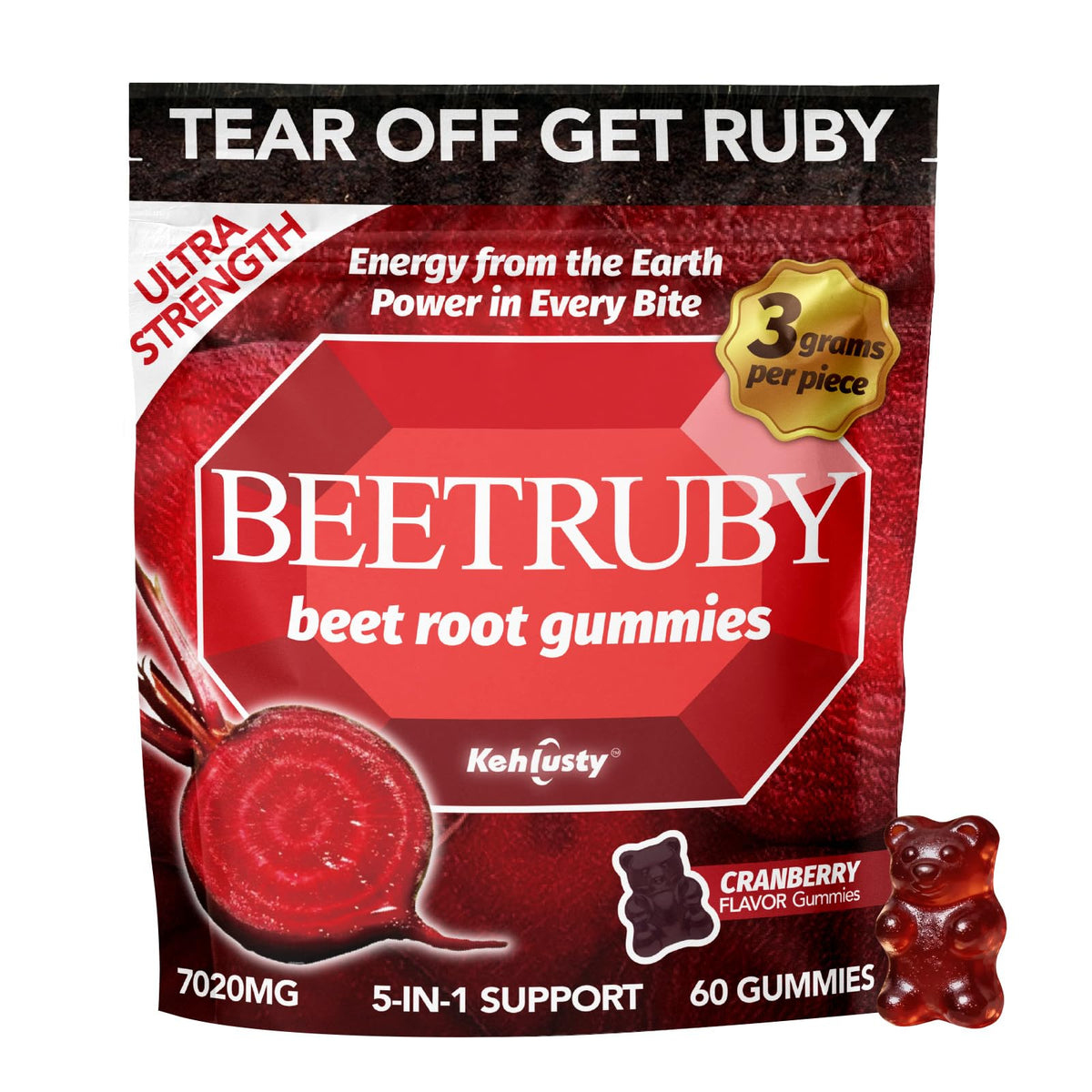 Nitric Oxide beet root gummies for energy