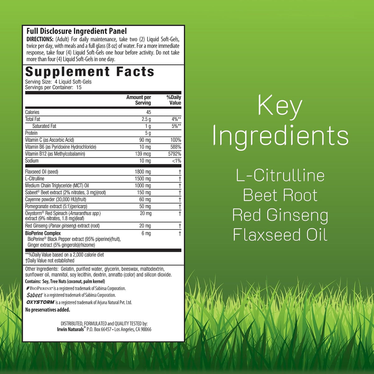 Nitric oxide booster for energy