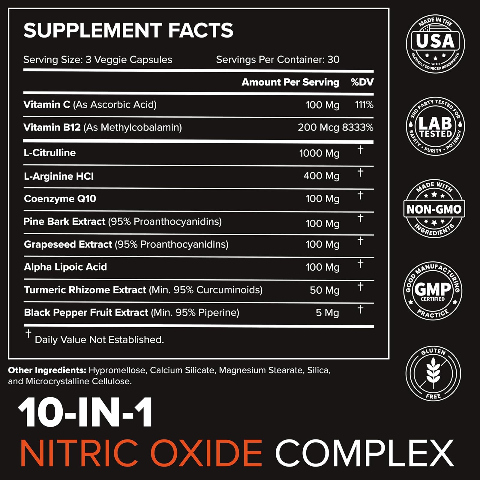 Nitric oxide supplement for energy boost