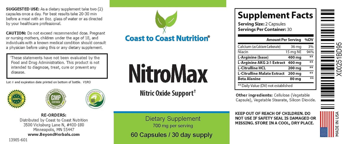 NitroMax nitric oxide support for athletes