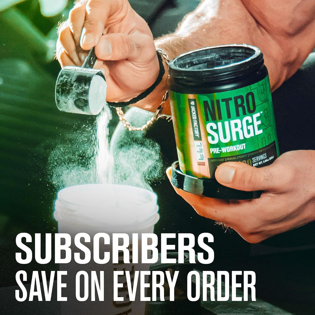 NITROSURGE pre-workout with natural ingredients