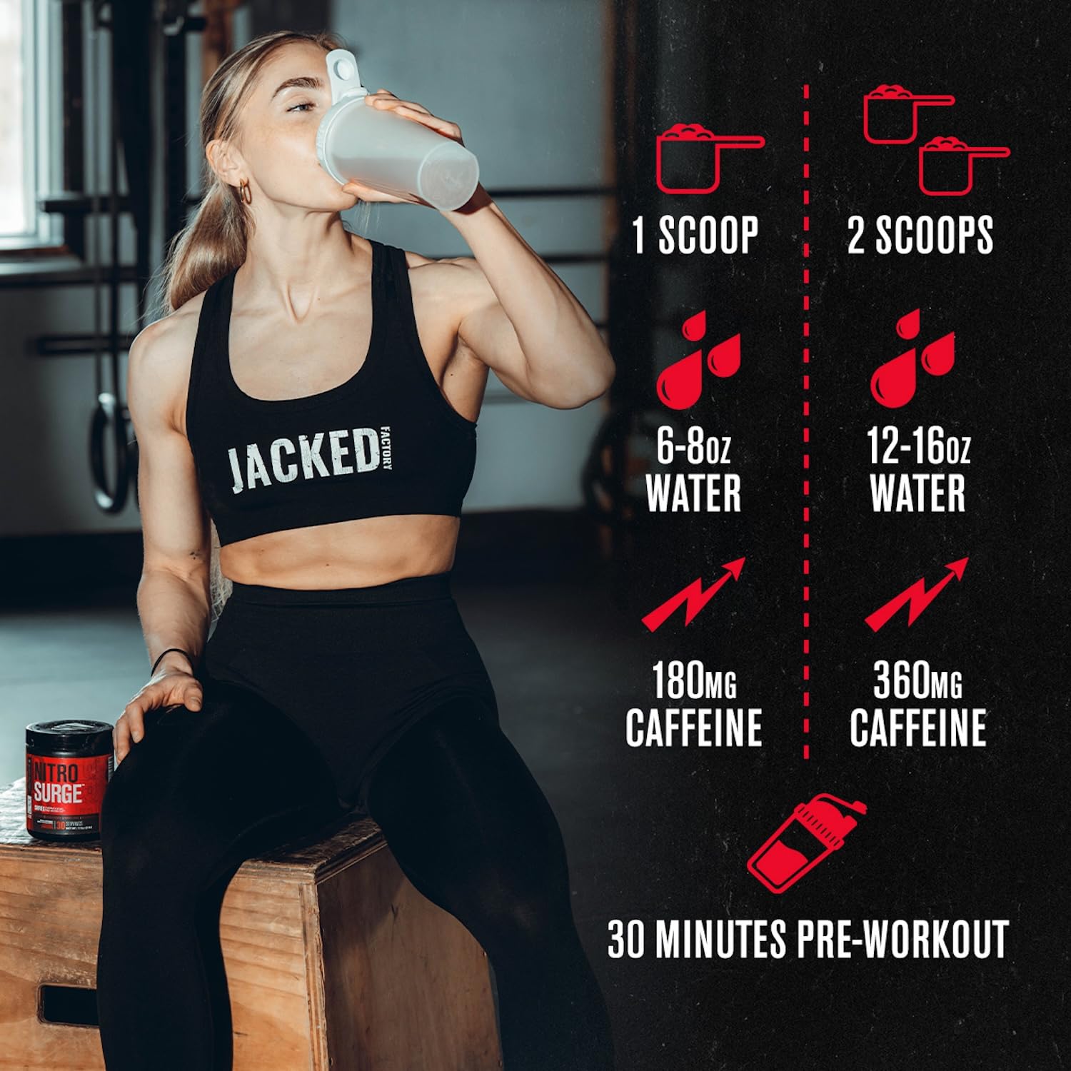 NITROSURGE Shred pre-workout for peak performance