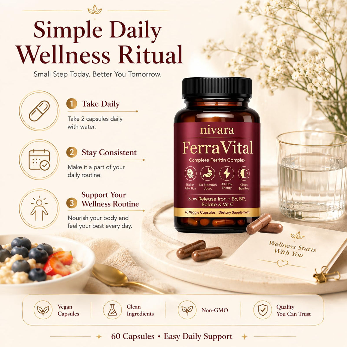 Nivara Ferravital 60 capsules for wellness