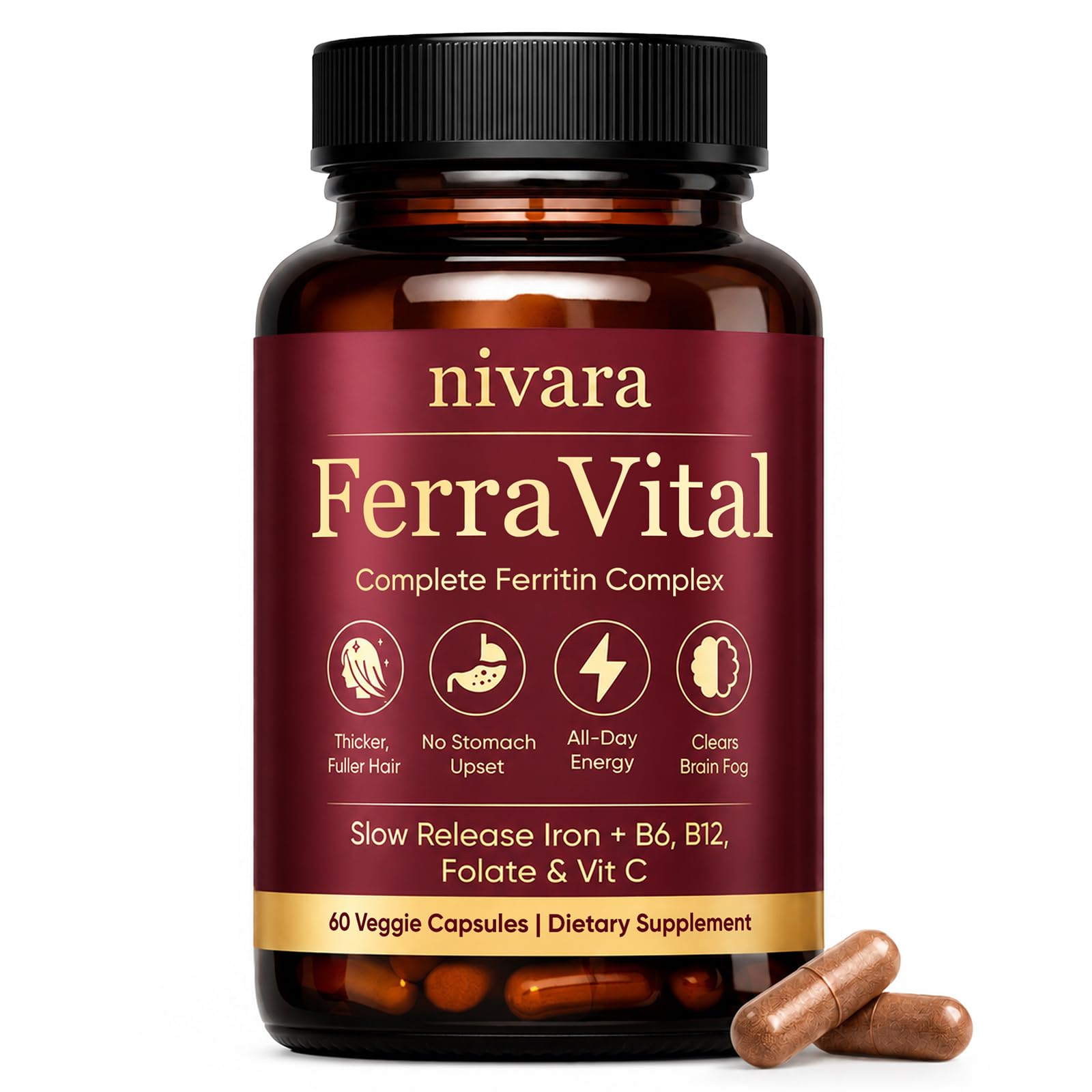 Nivara Ferravital iron supplement capsules