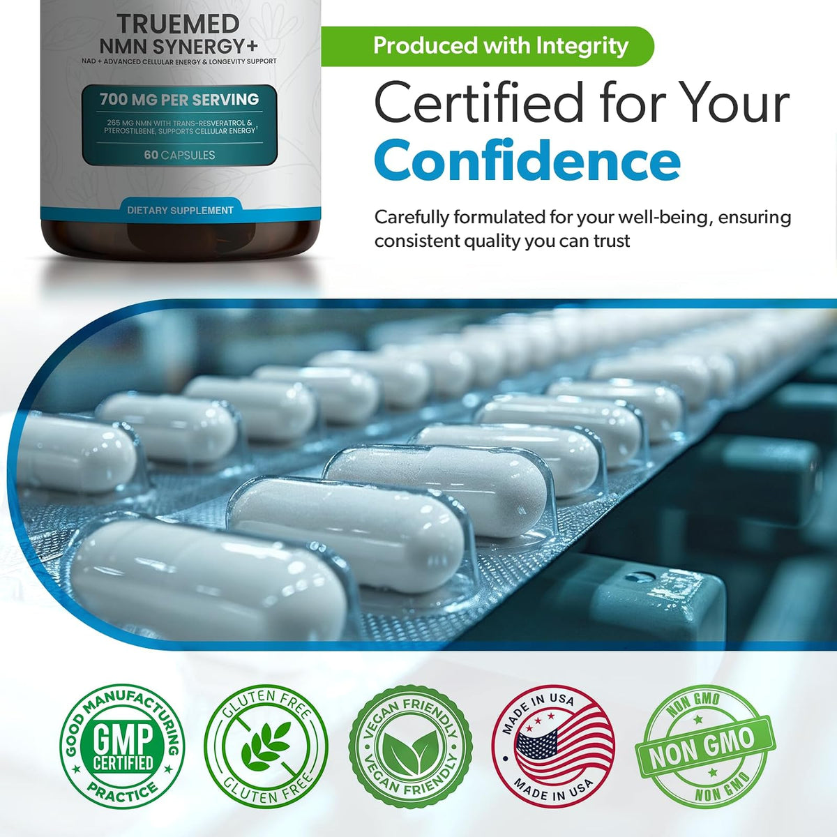 NMN 700 mg cellular health supplement