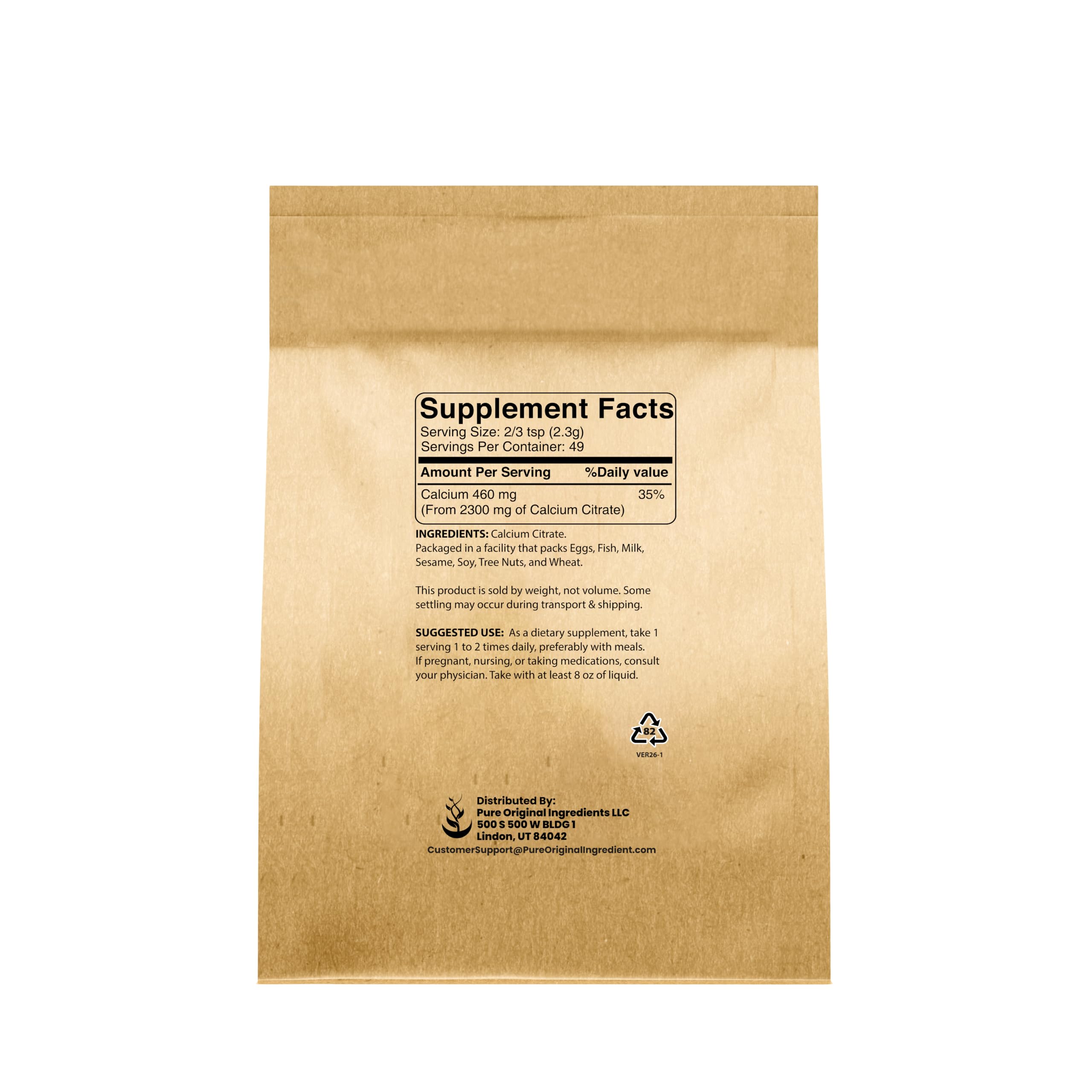 no additives calcium supplement
