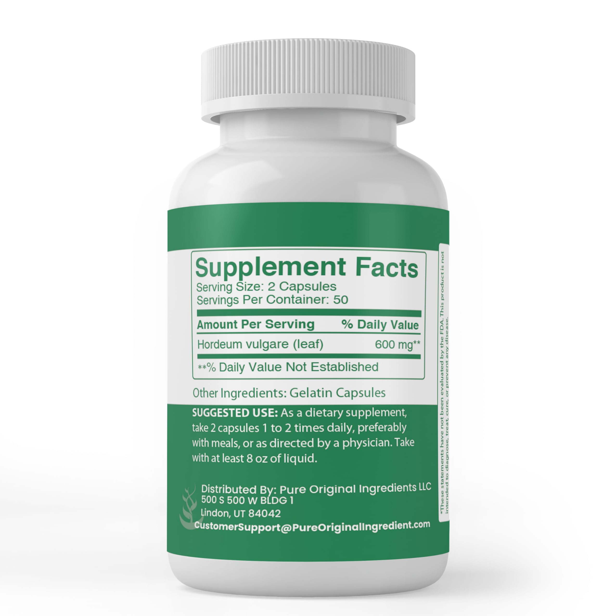 no additives in barley grass capsules