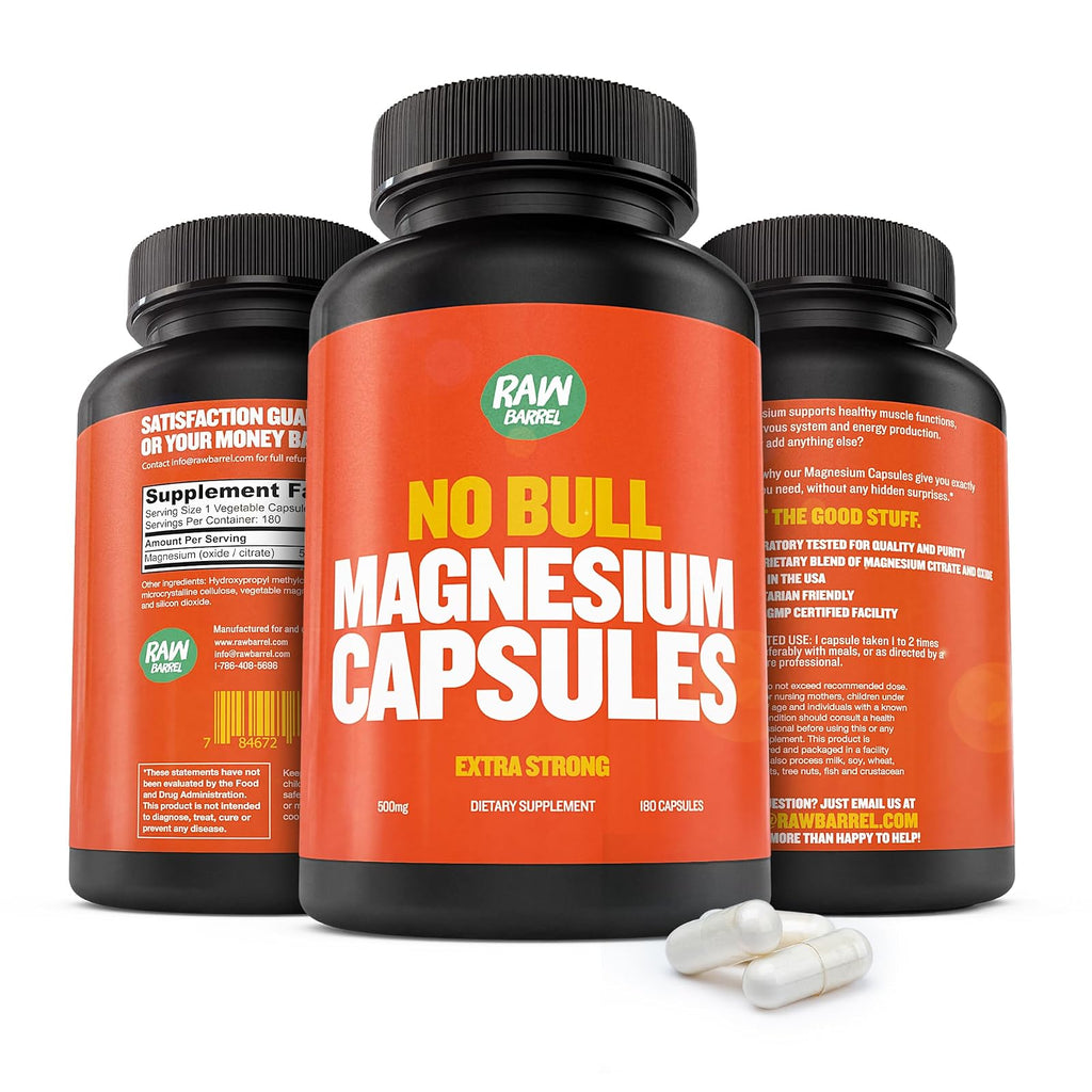No Bull magnesium capsules for energy