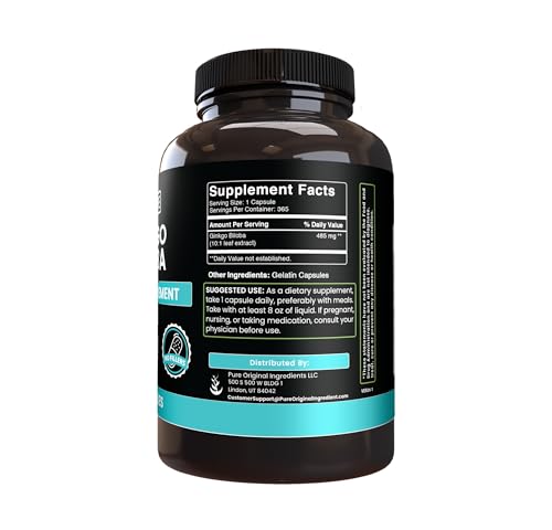 no fillers ginkgo biloba tablets