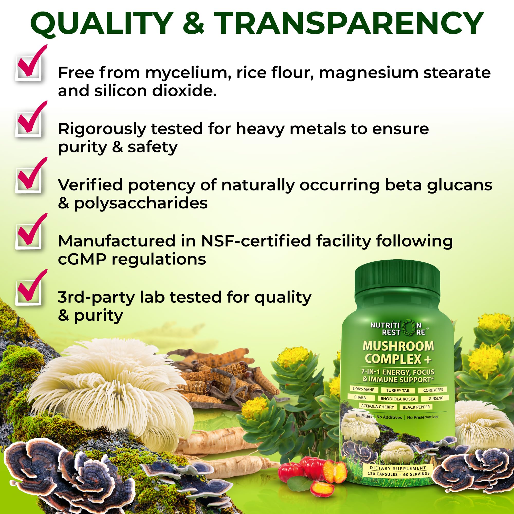 no fillers in organic mushroom extracts