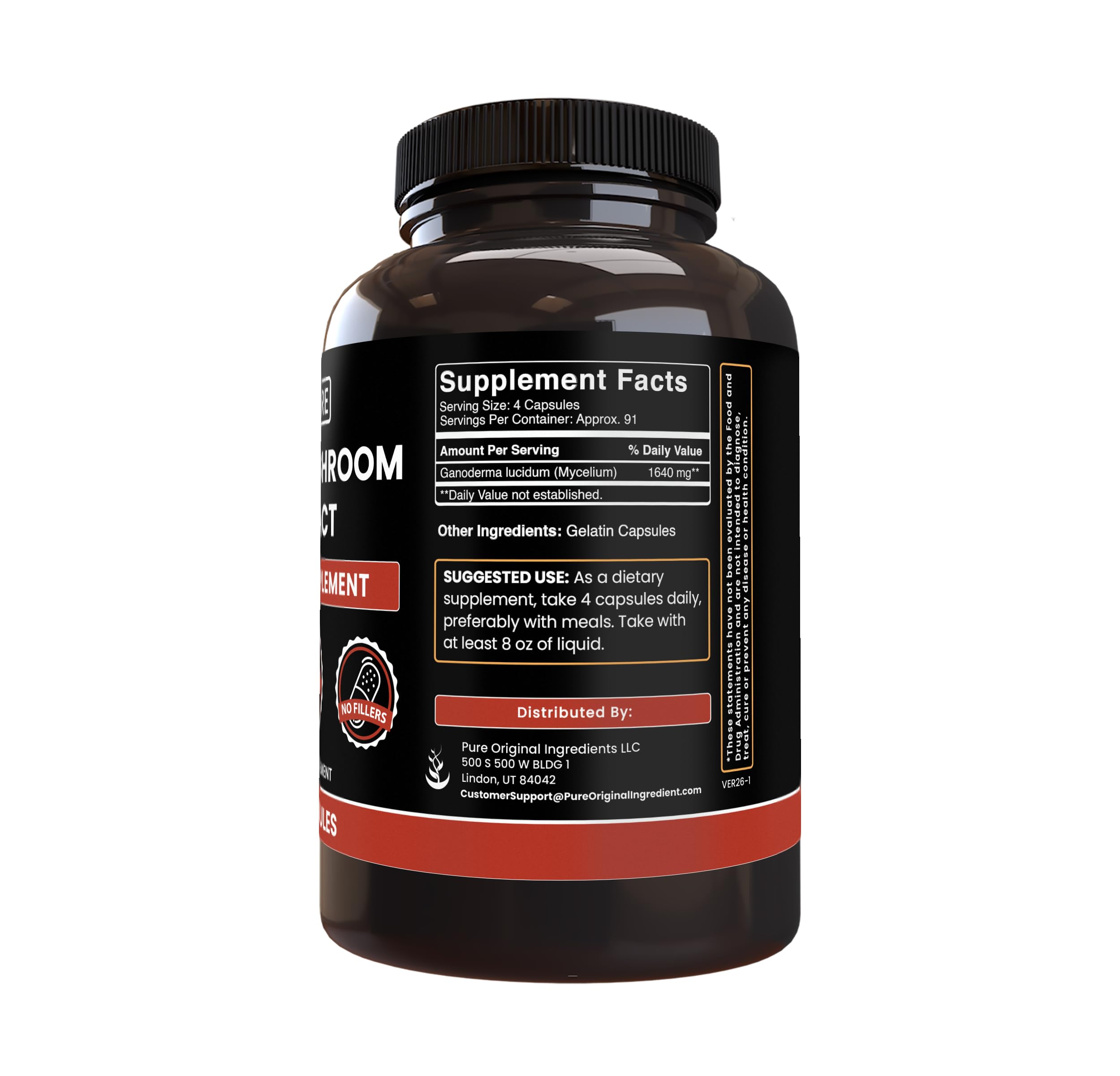 no fillers reishi mushroom capsules