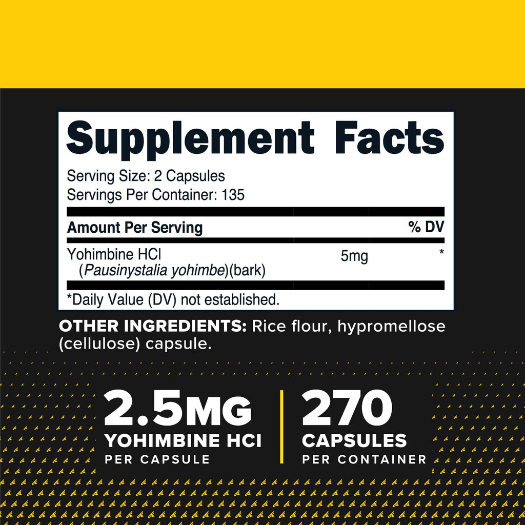 no fillers yohimbe HCl capsules