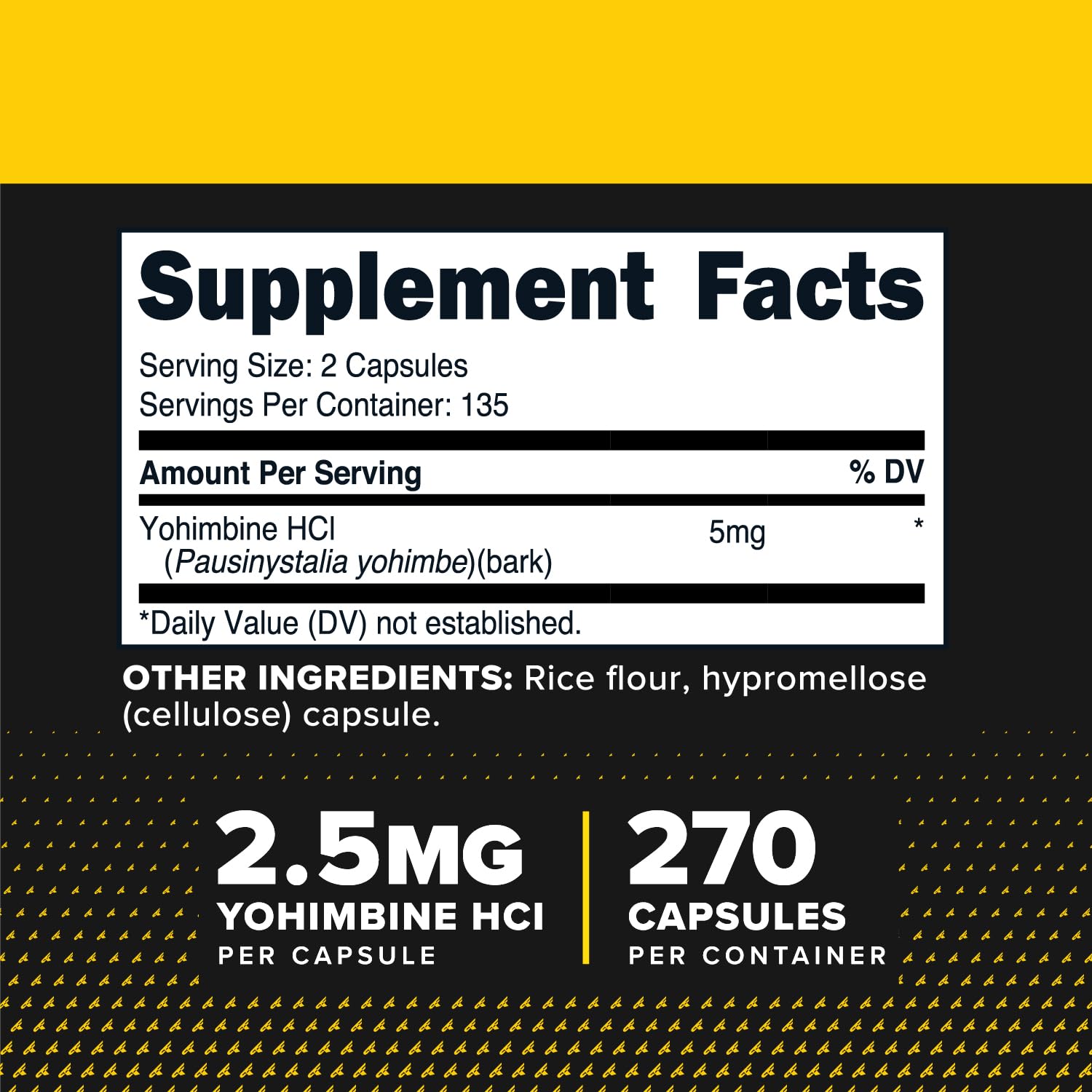 no fillers yohimbe HCl capsules