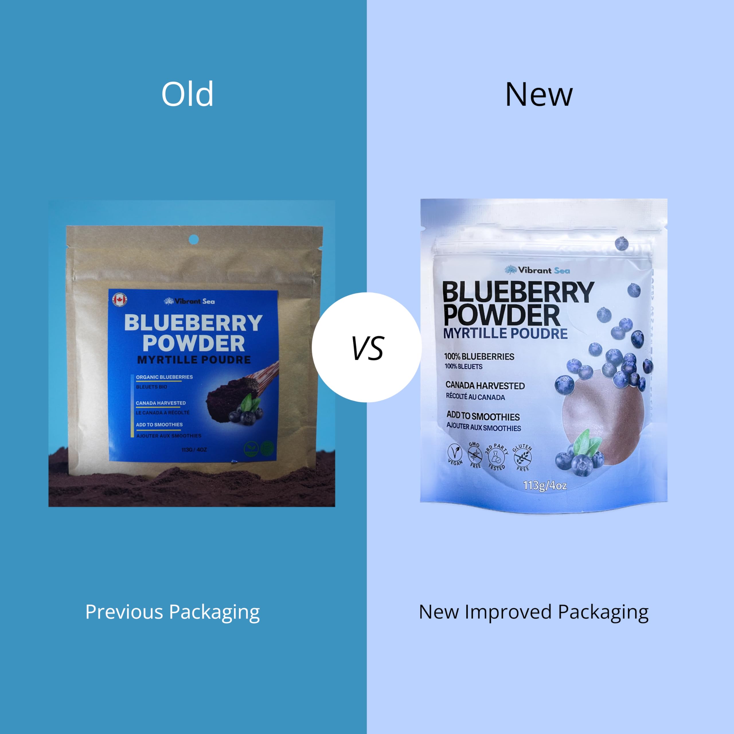 no sugar added blueberry powder
