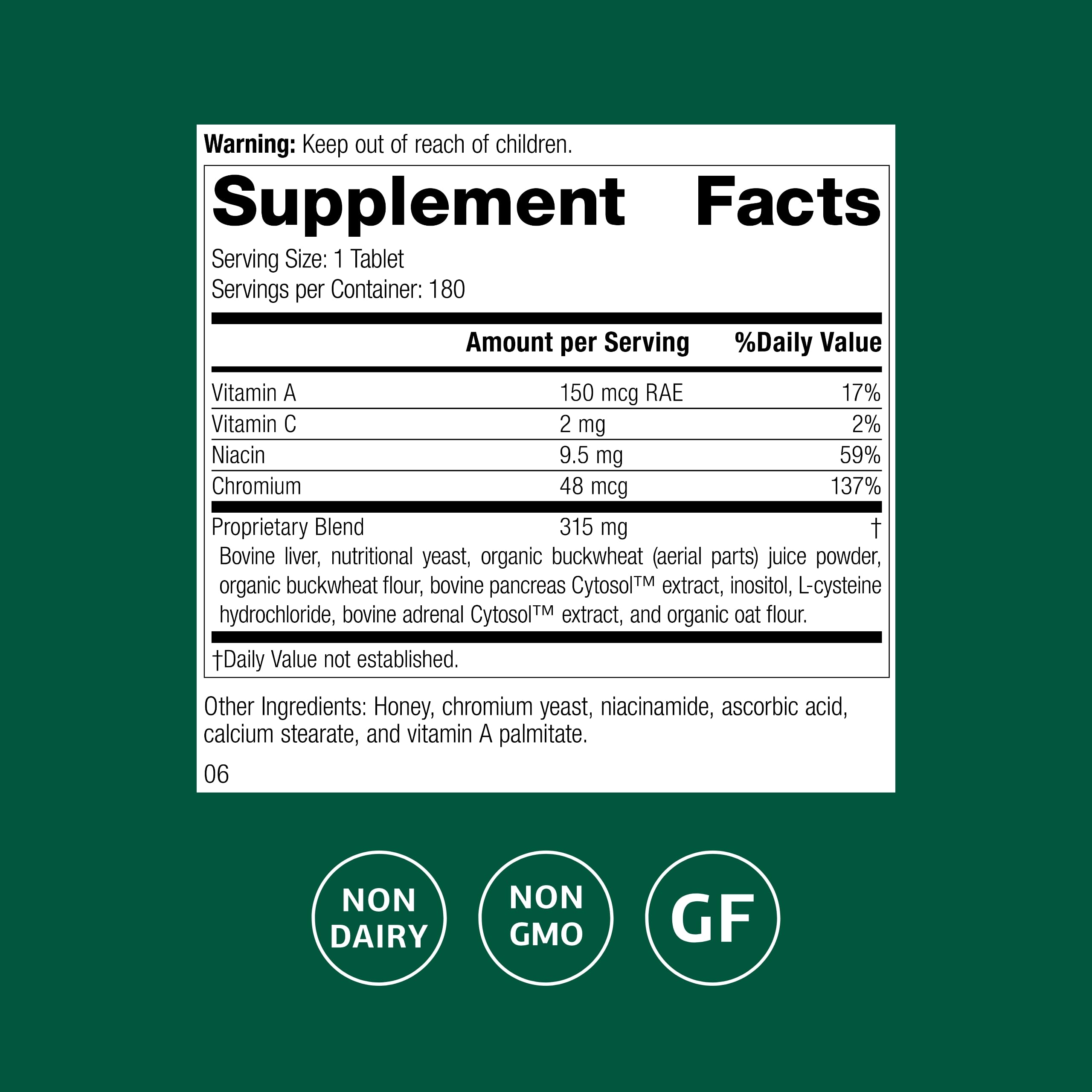 non-dairy chromium tablets for wellness