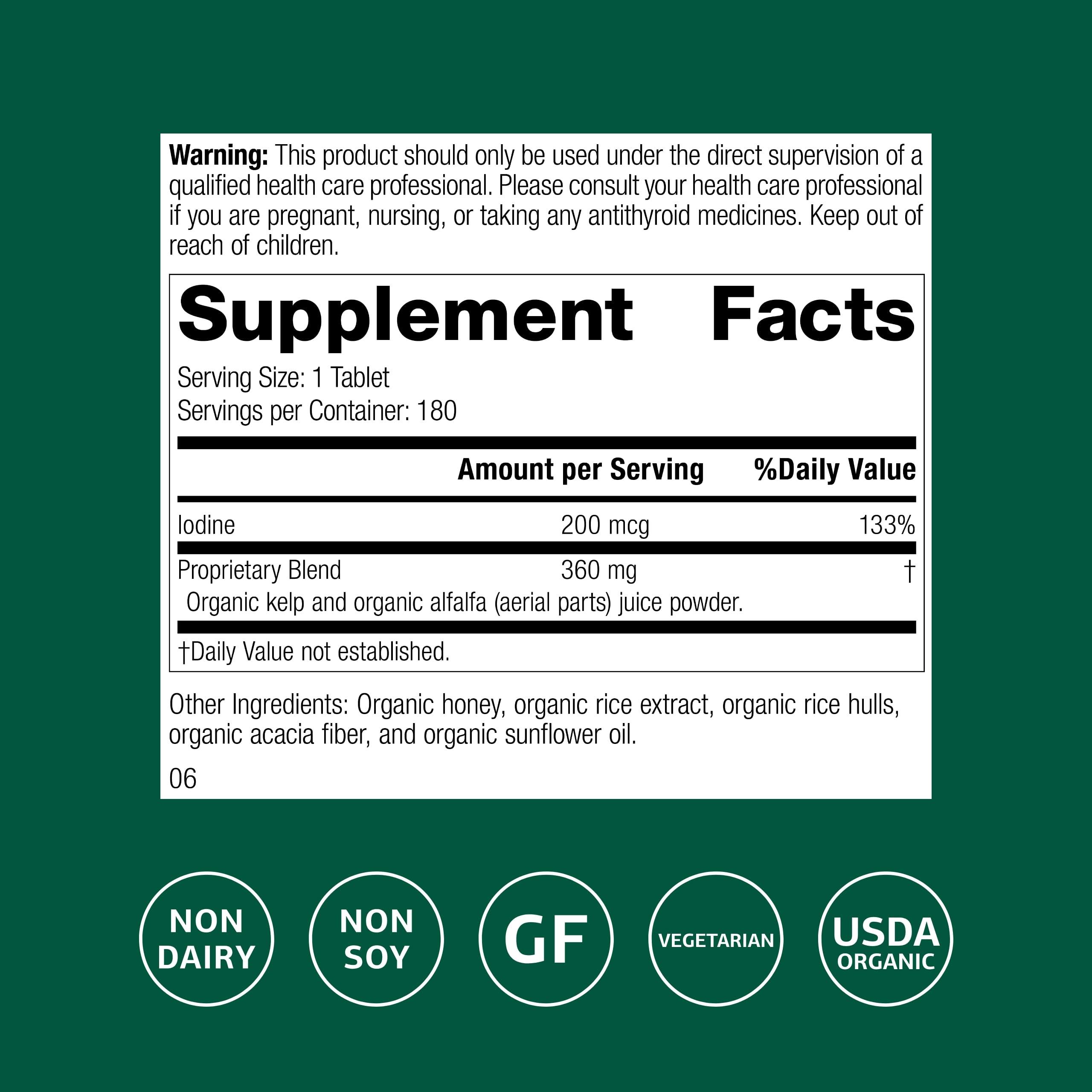 non-dairy iodine source for wellness