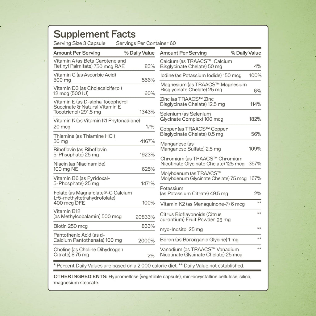 non-dairy multivitamins for adrenal support