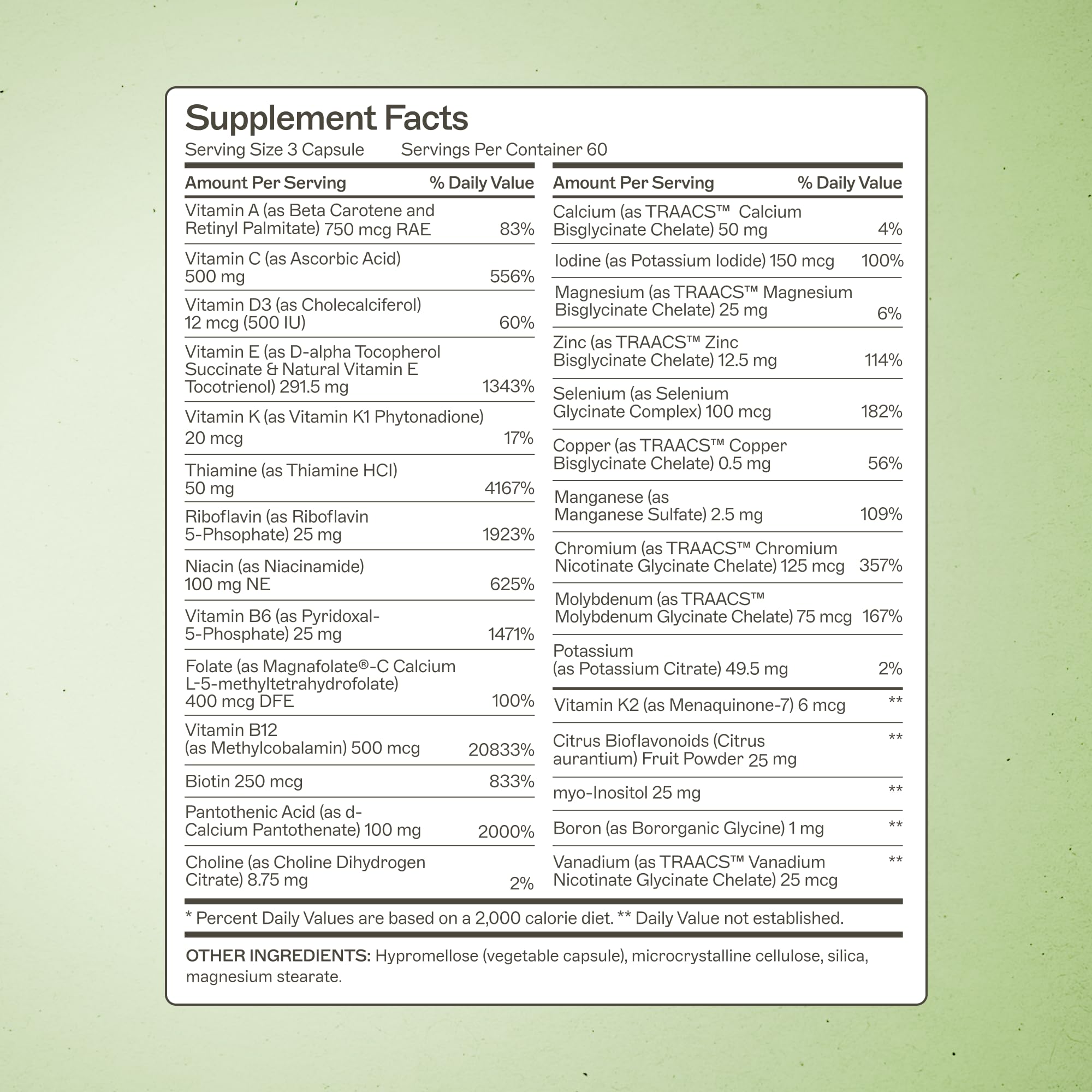 non-dairy multivitamins for adrenal support