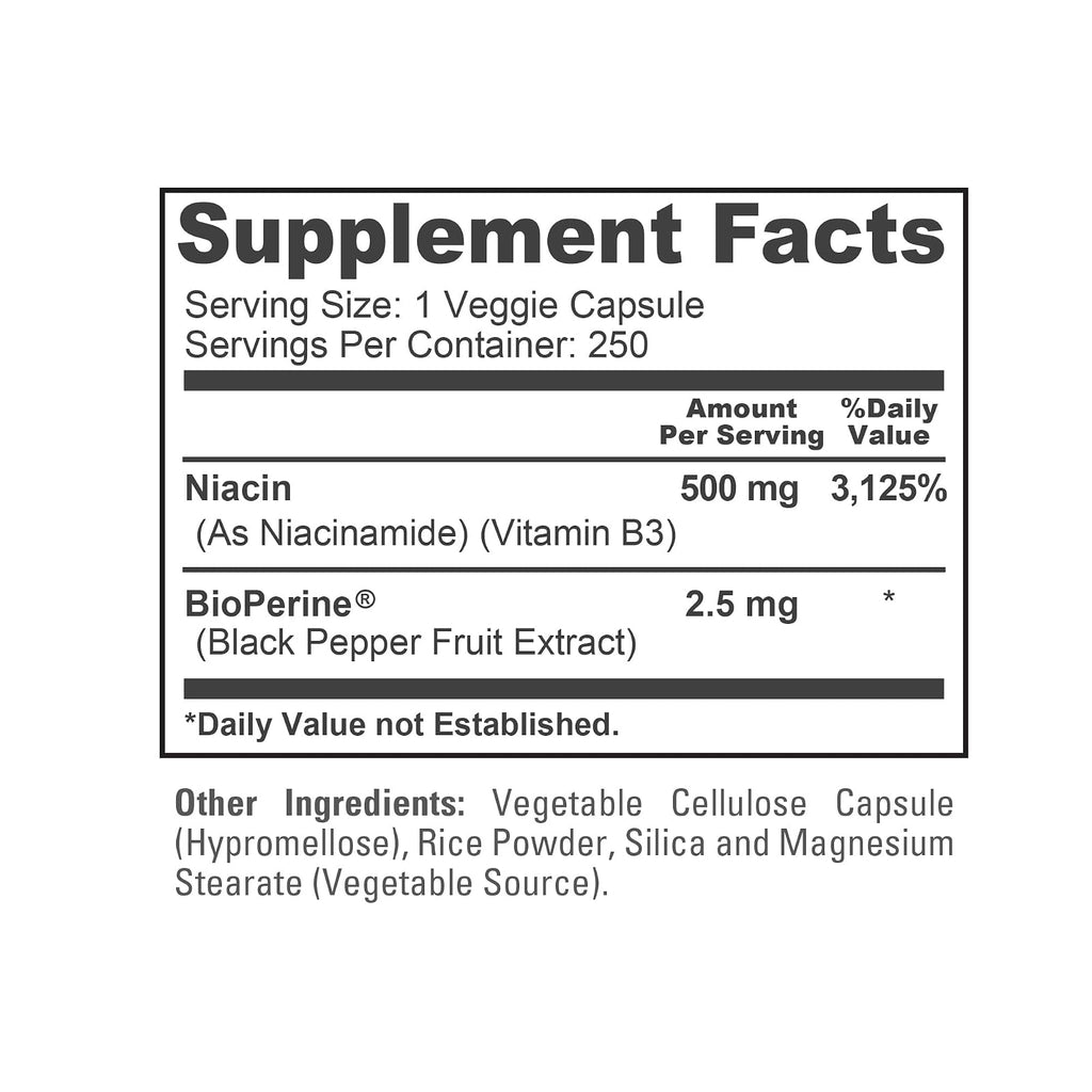 Non-flushing niacin veggie capsules