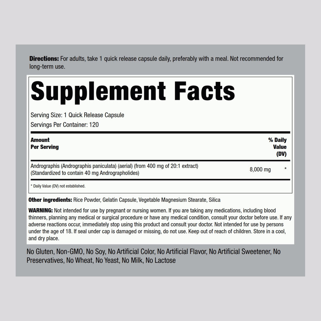 non-GMO andrographis paniculata capsules