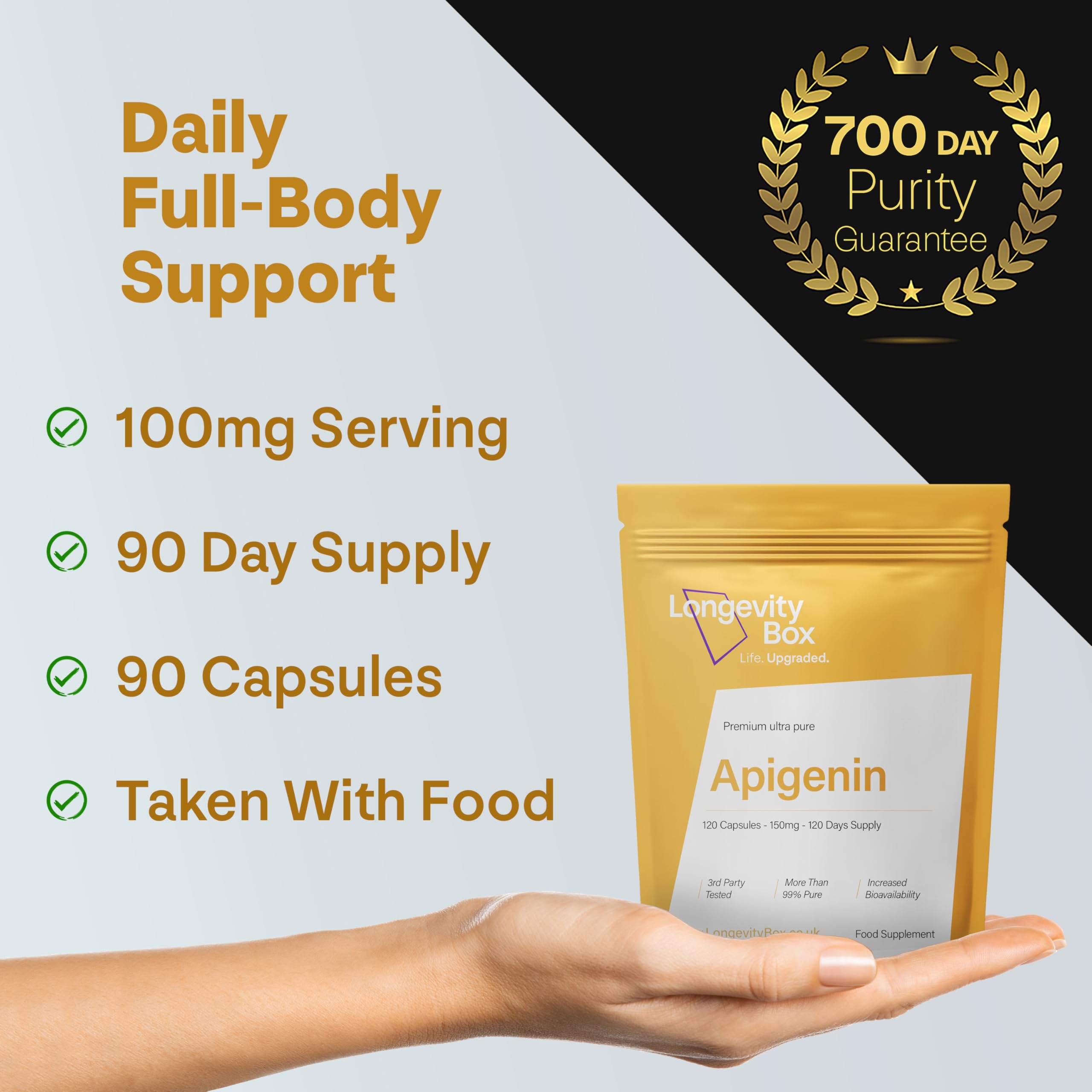 Non-GMO apigenin supplement for energy