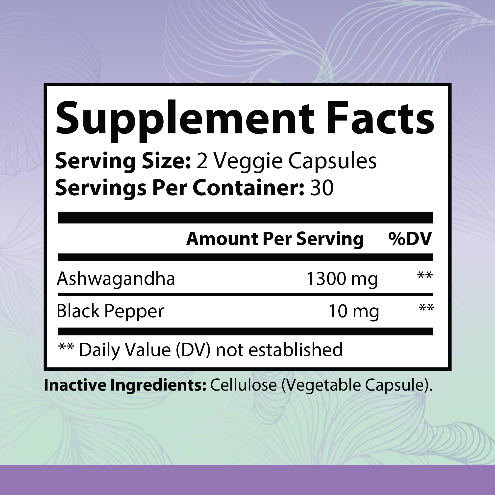non-GMO ashwagandha with black pepper