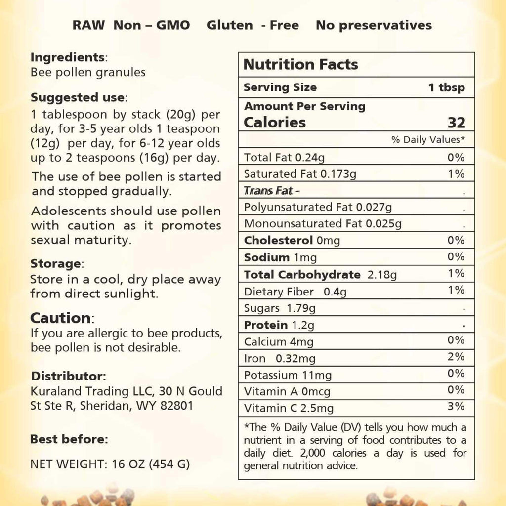 non-GMO bee pollen granules