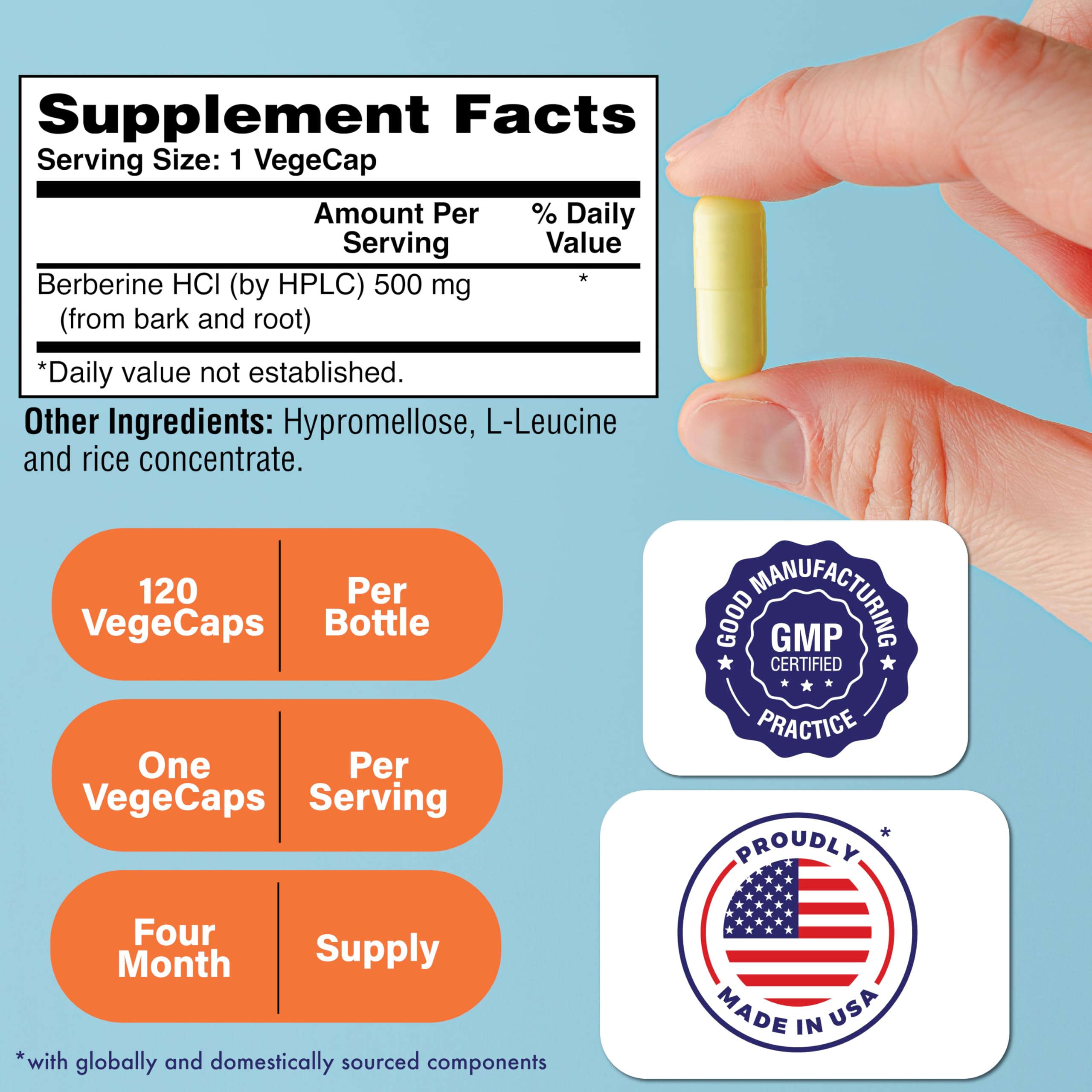 Non-GMO Berberine HCl for health