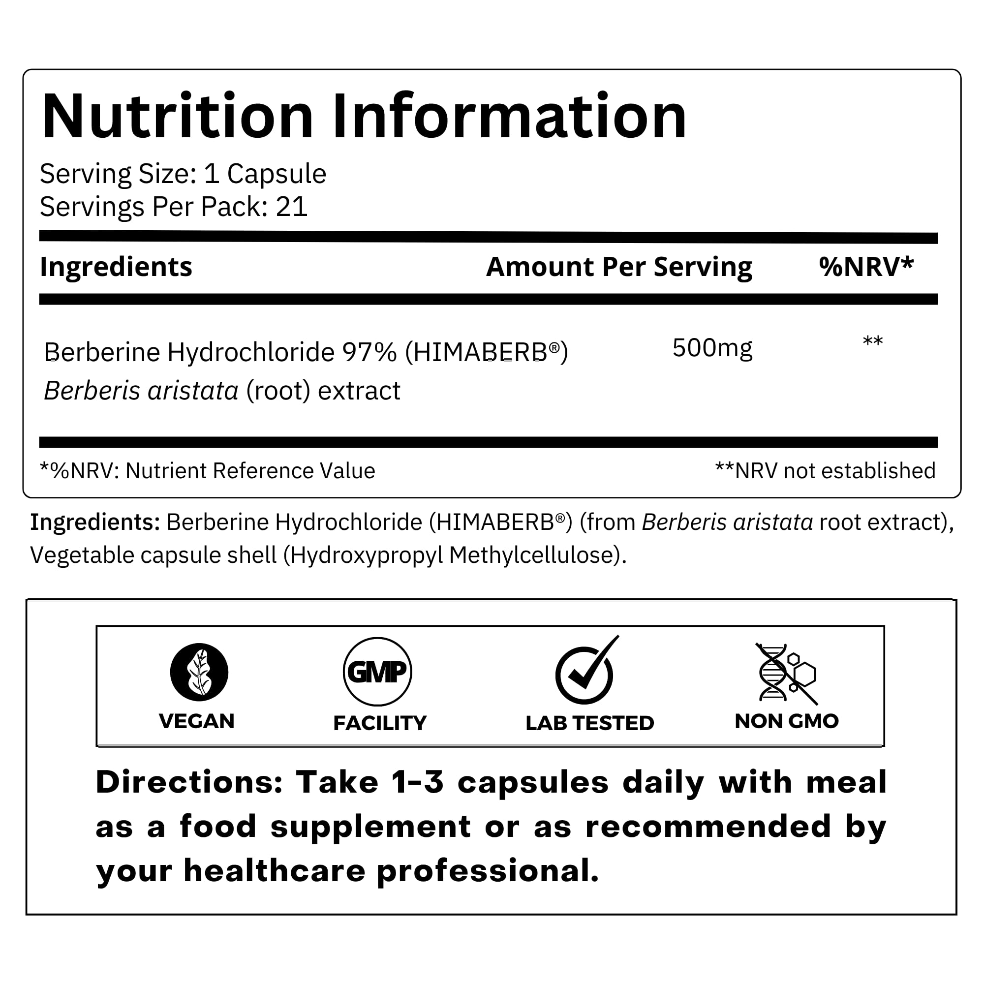 Non-GMO berberine supplement benefits