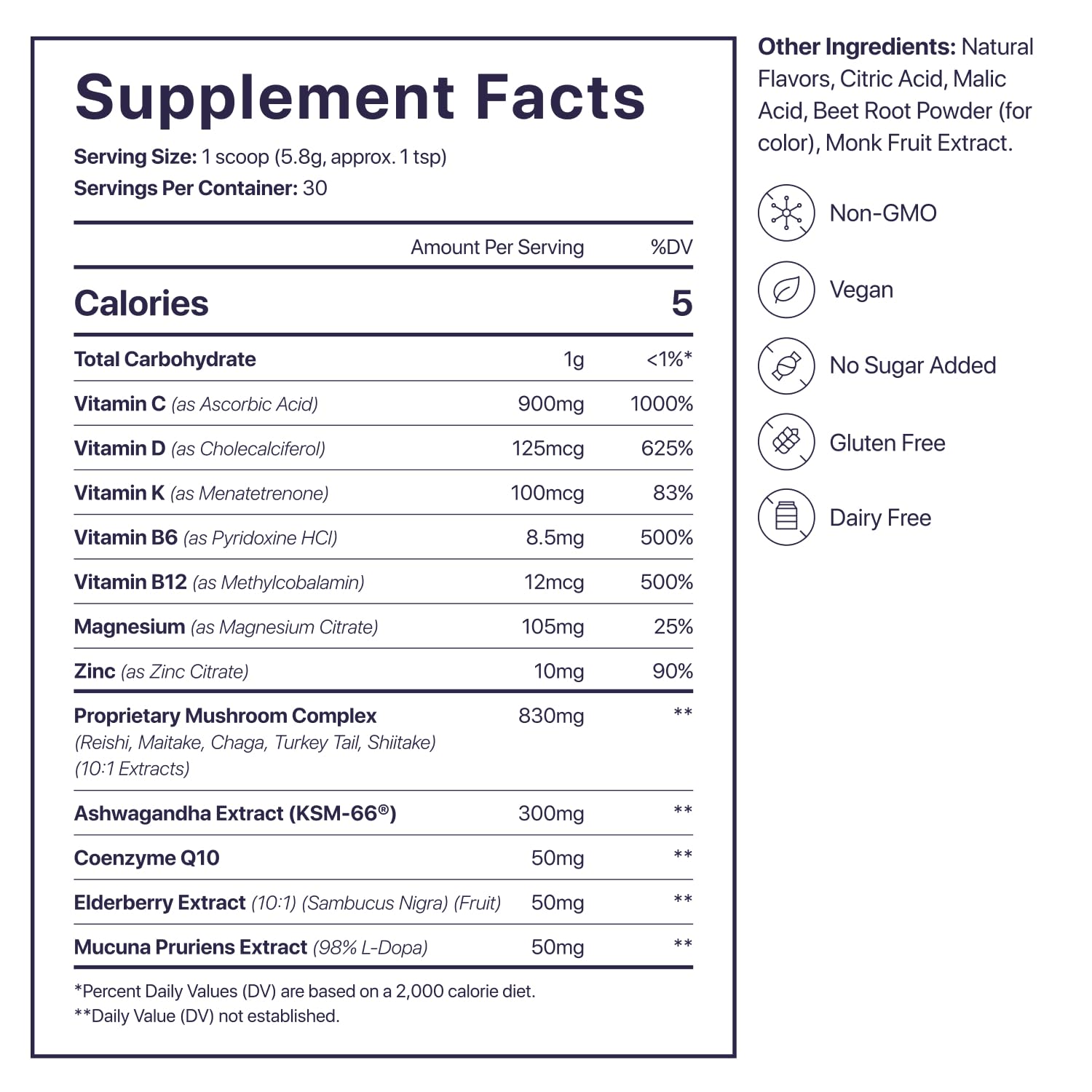 non-GMO blended vitamin drink