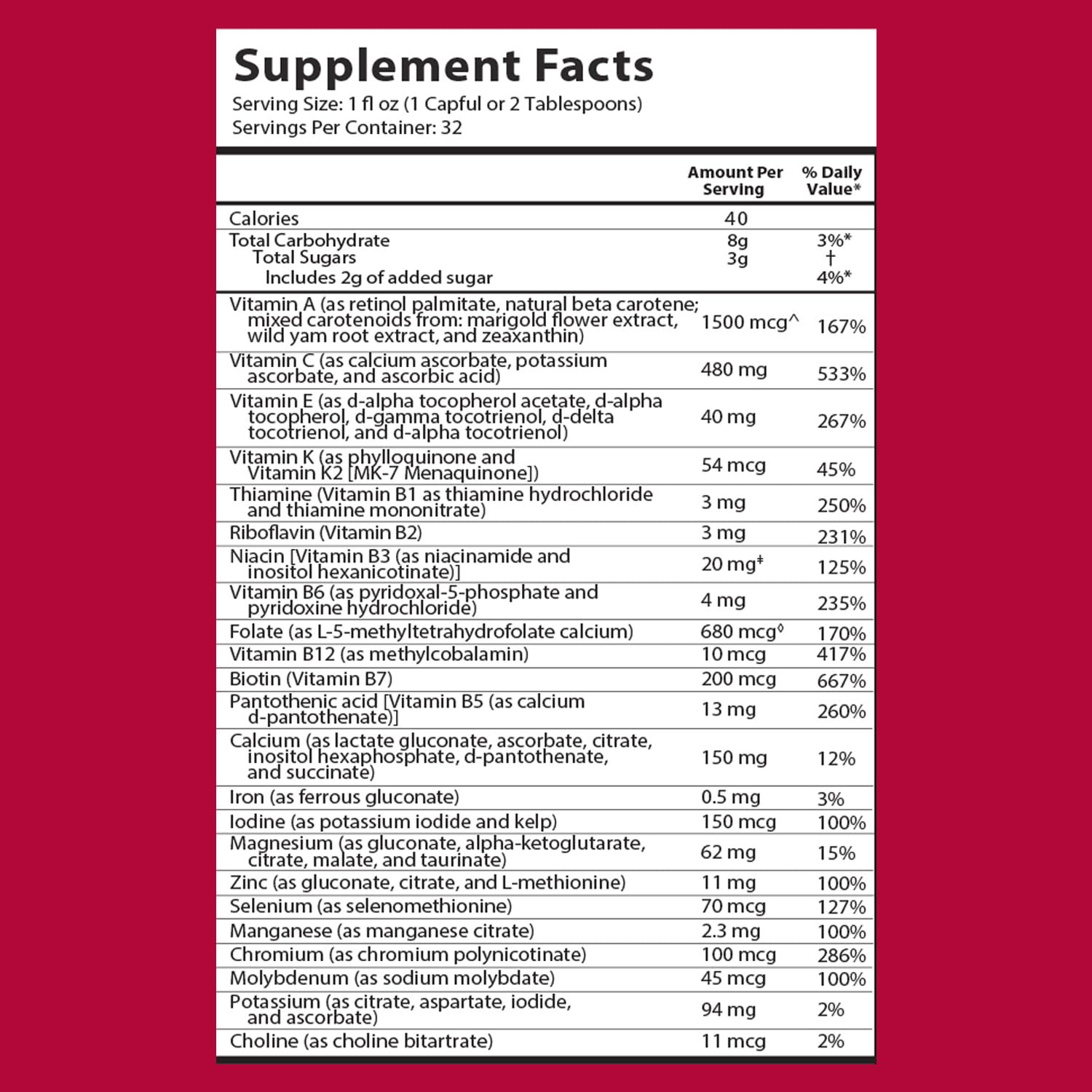 non-GMO blended vitamin for children