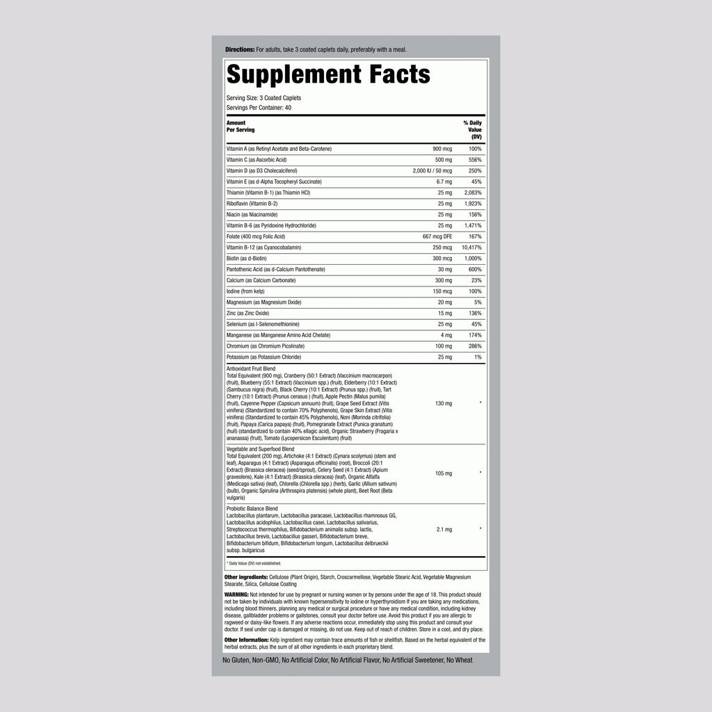 Non-GMO blended vitamin supplement