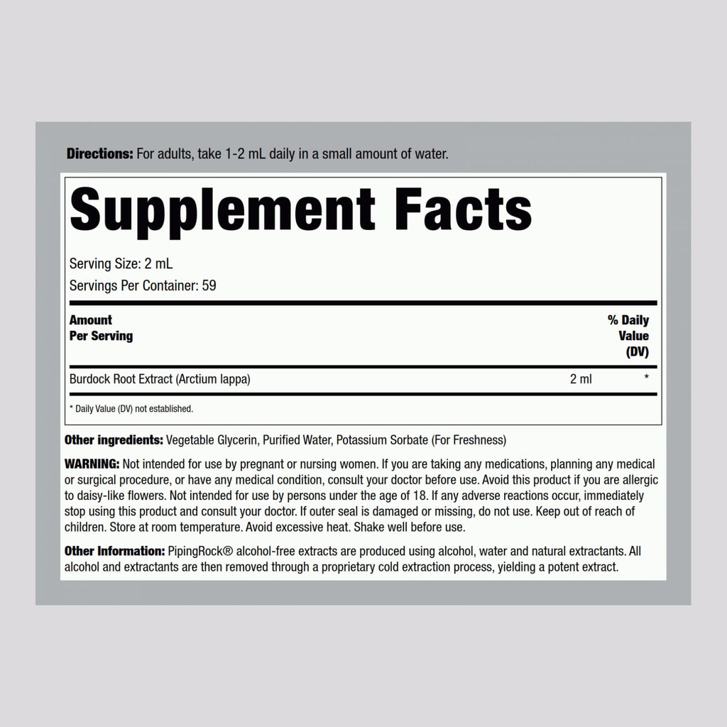 Non-GMO burdock root extract supplement