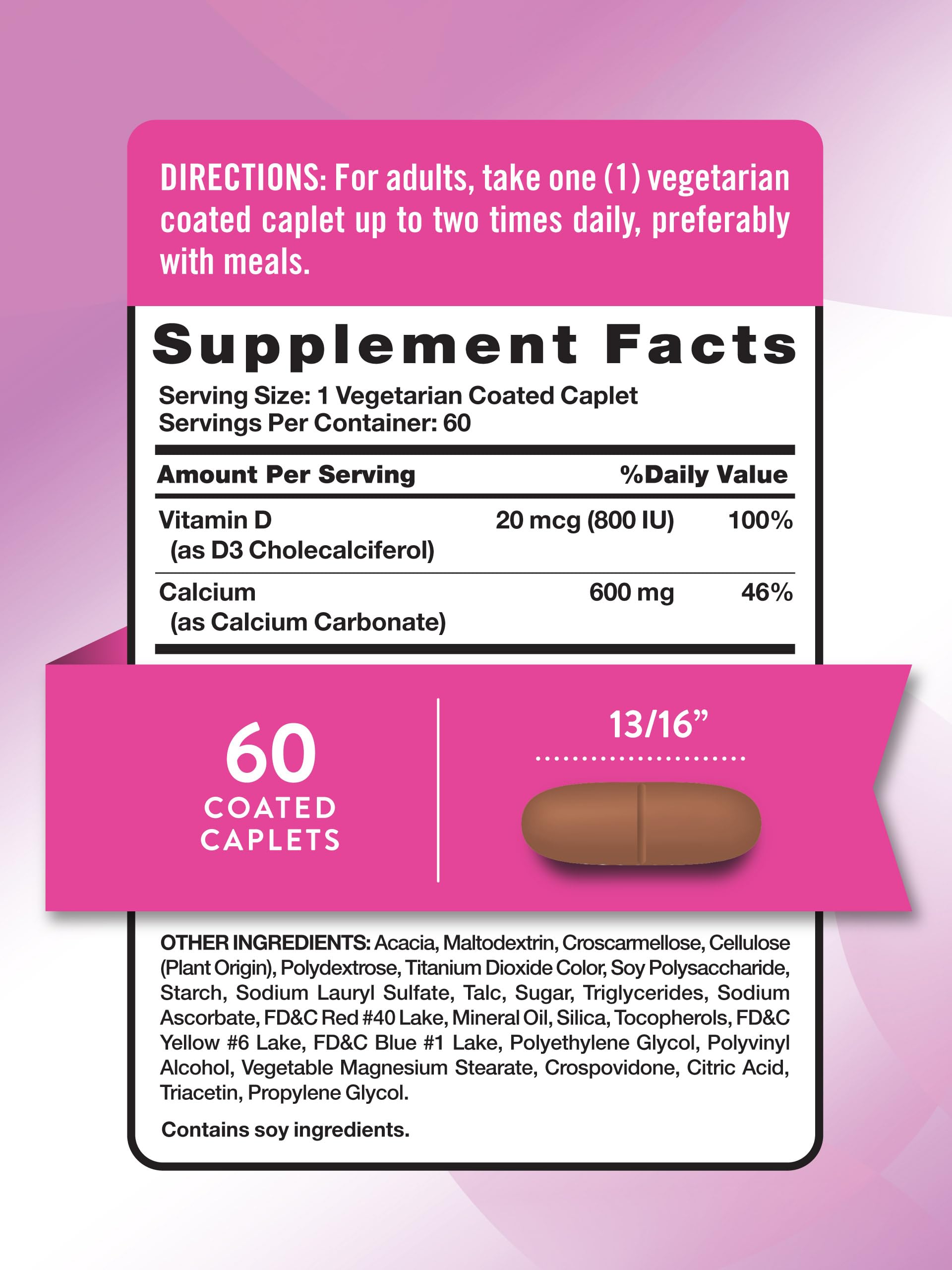 Non-GMO calcium caplets for health