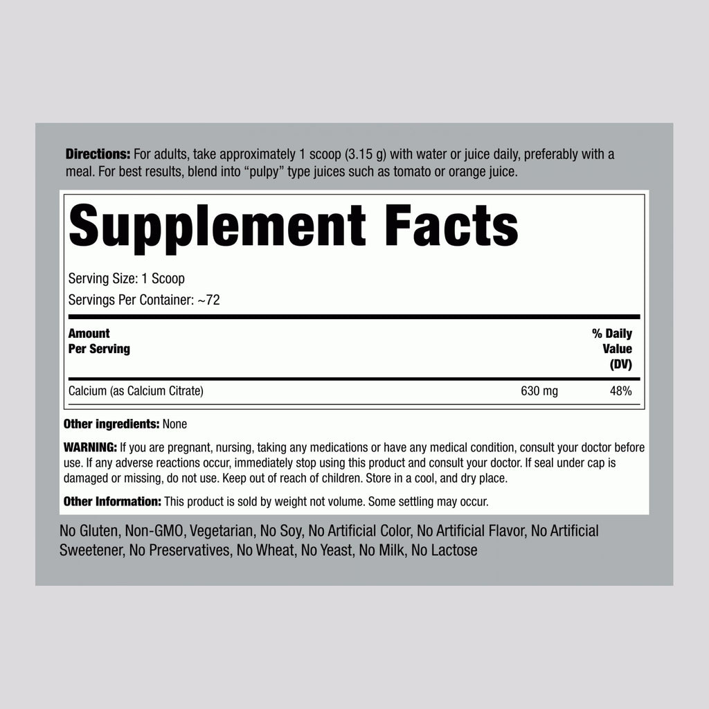 non-GMO calcium citrate for health