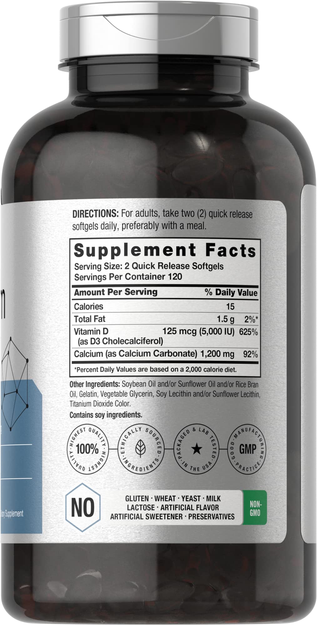 Non-GMO calcium softgels for daily health