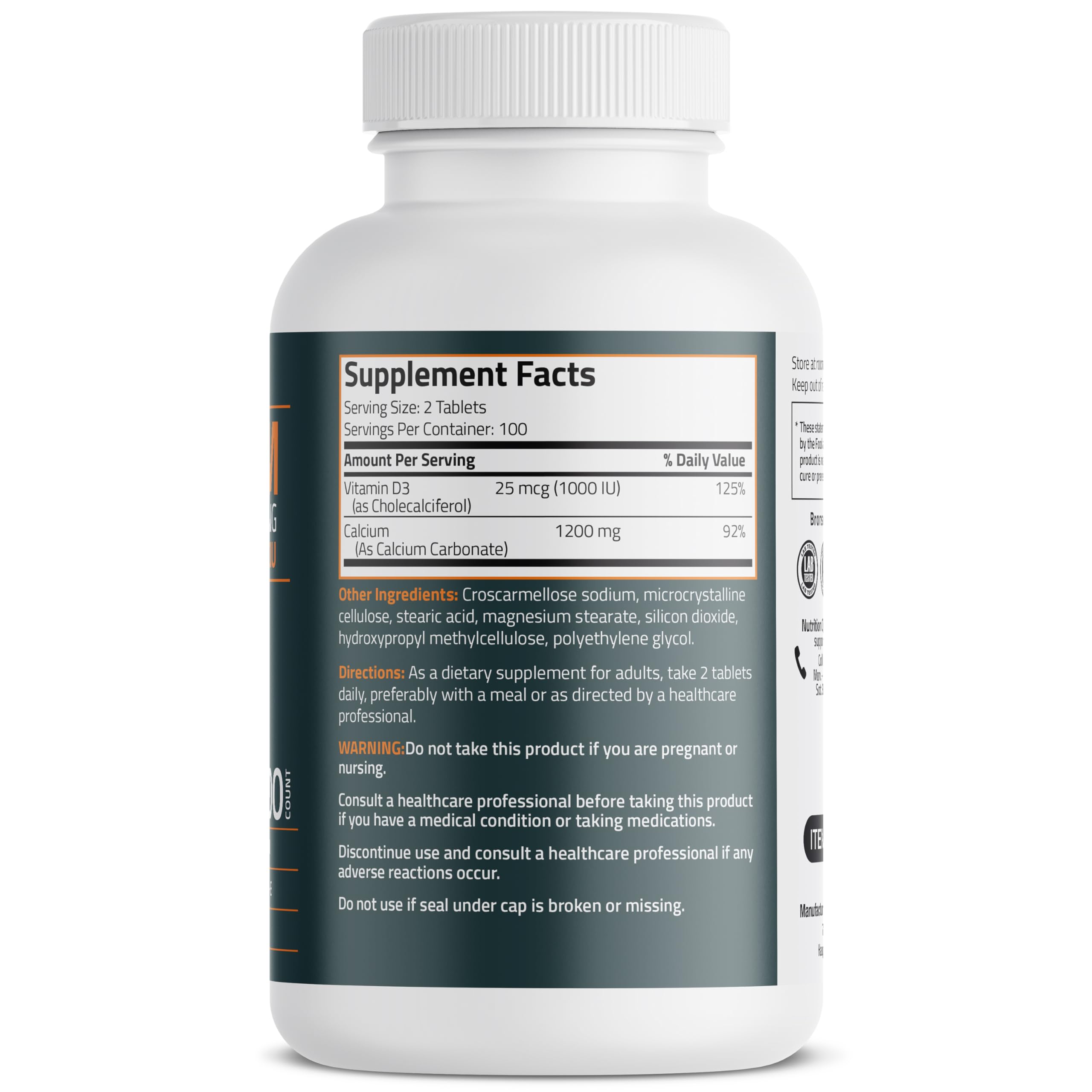 Non-GMO calcium tablets for health
