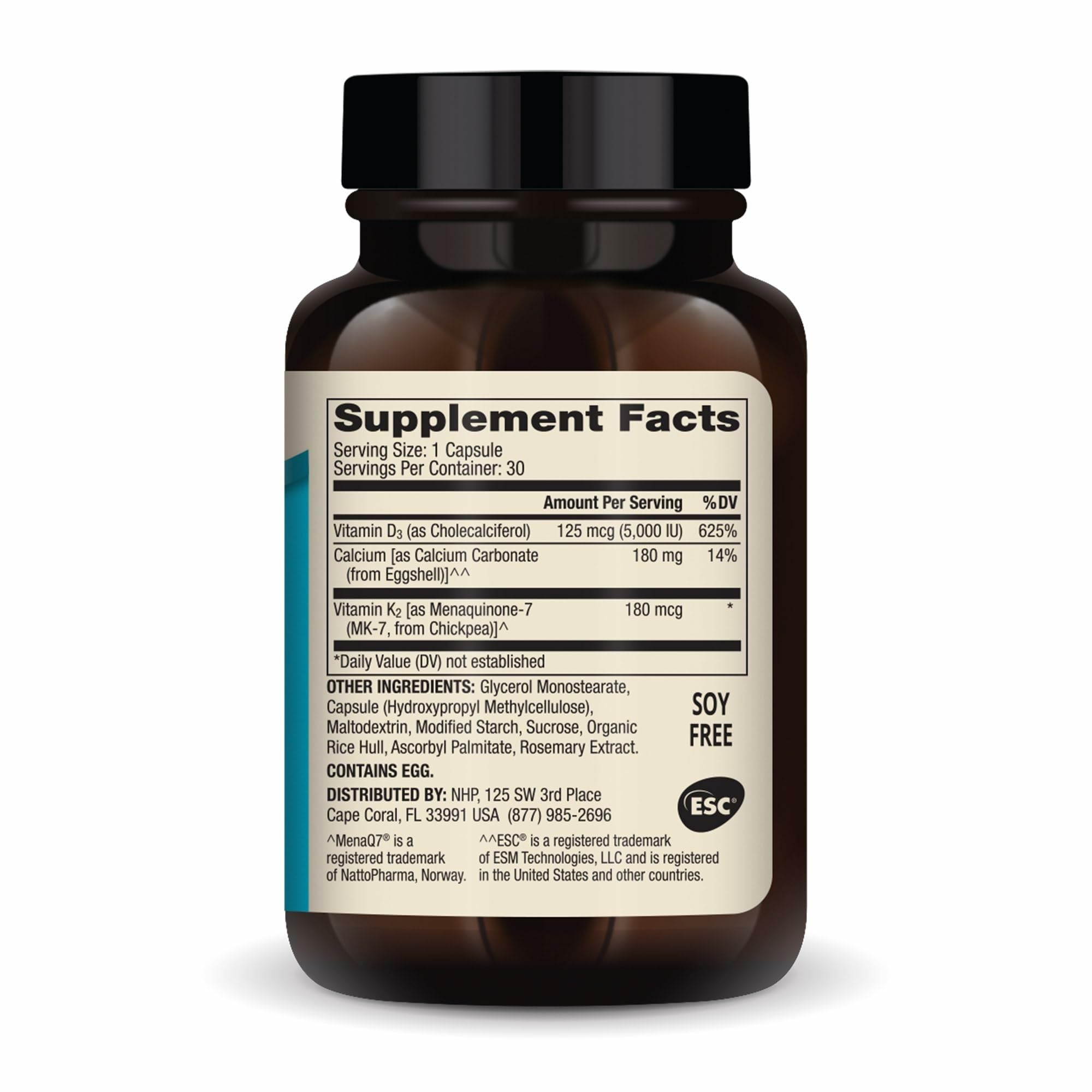 Non-GMO calcium with vitamins D3 and K2