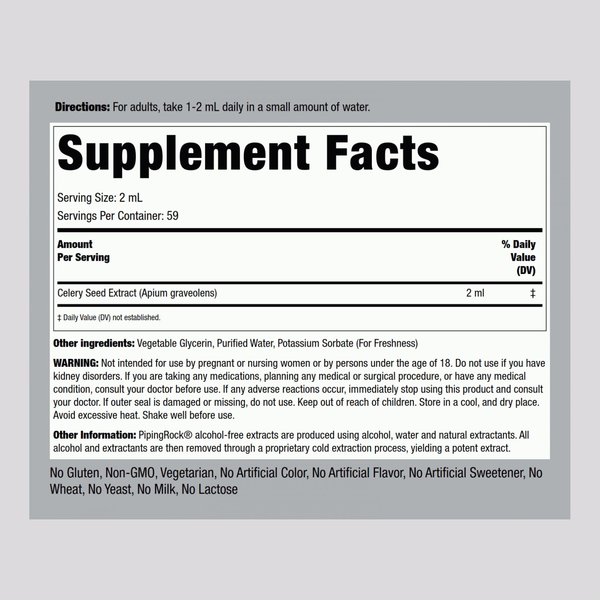 non-GMO celery seed liquid drops