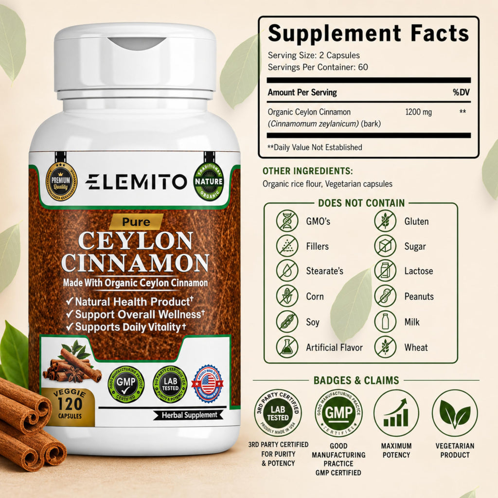 Non-GMO Ceylon cinnamon antioxidant boost