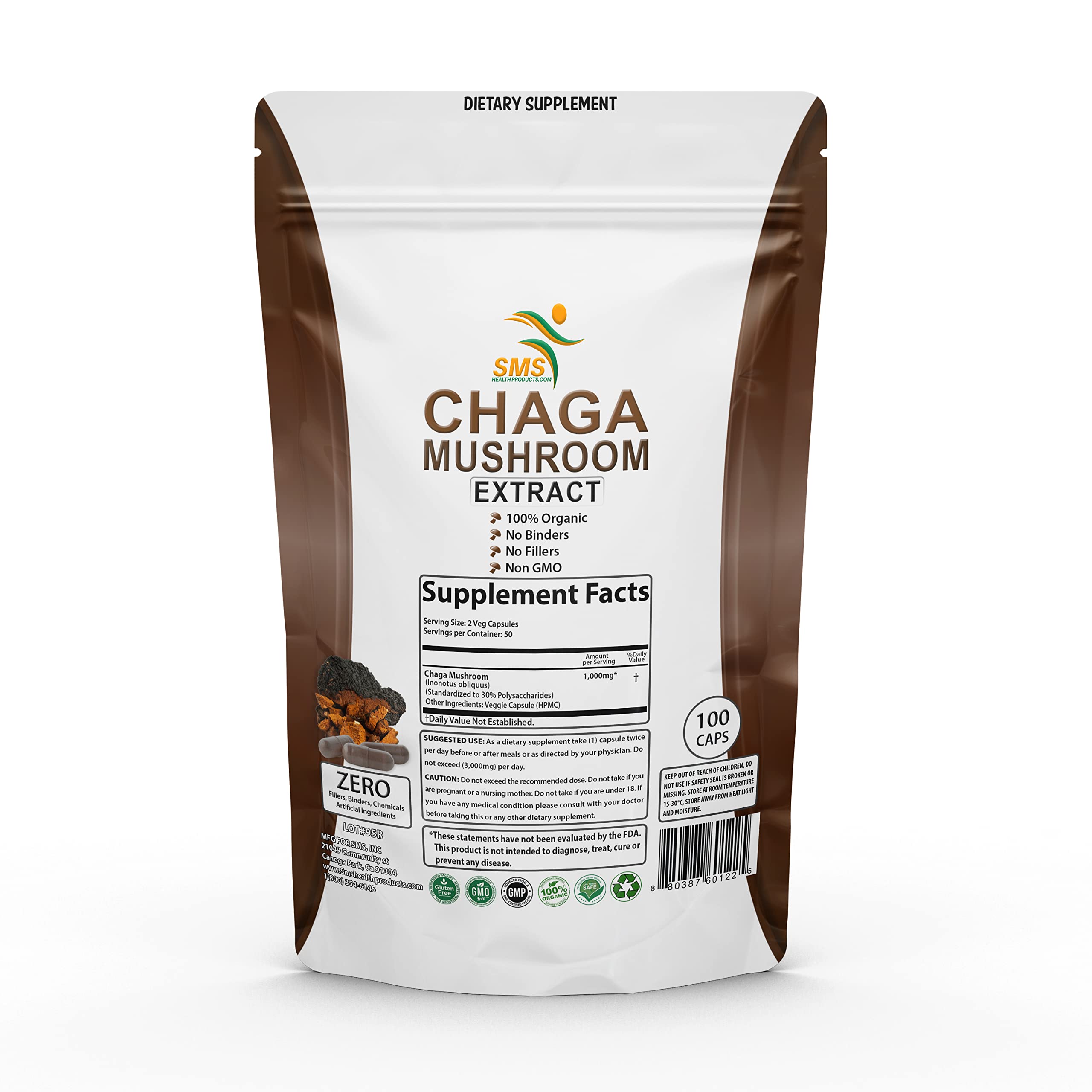 Non-GMO chaga mushrooms for immune support