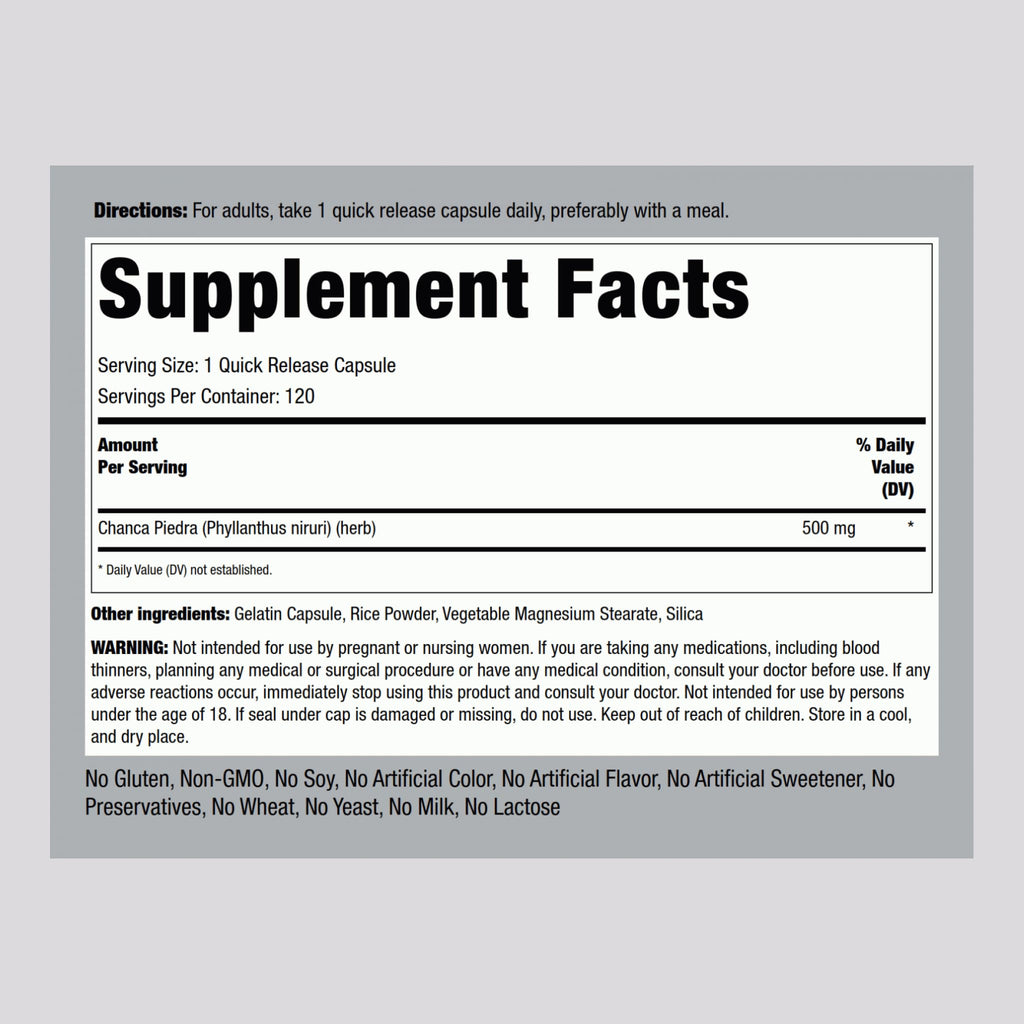 Non-GMO Chanca Piedra pills