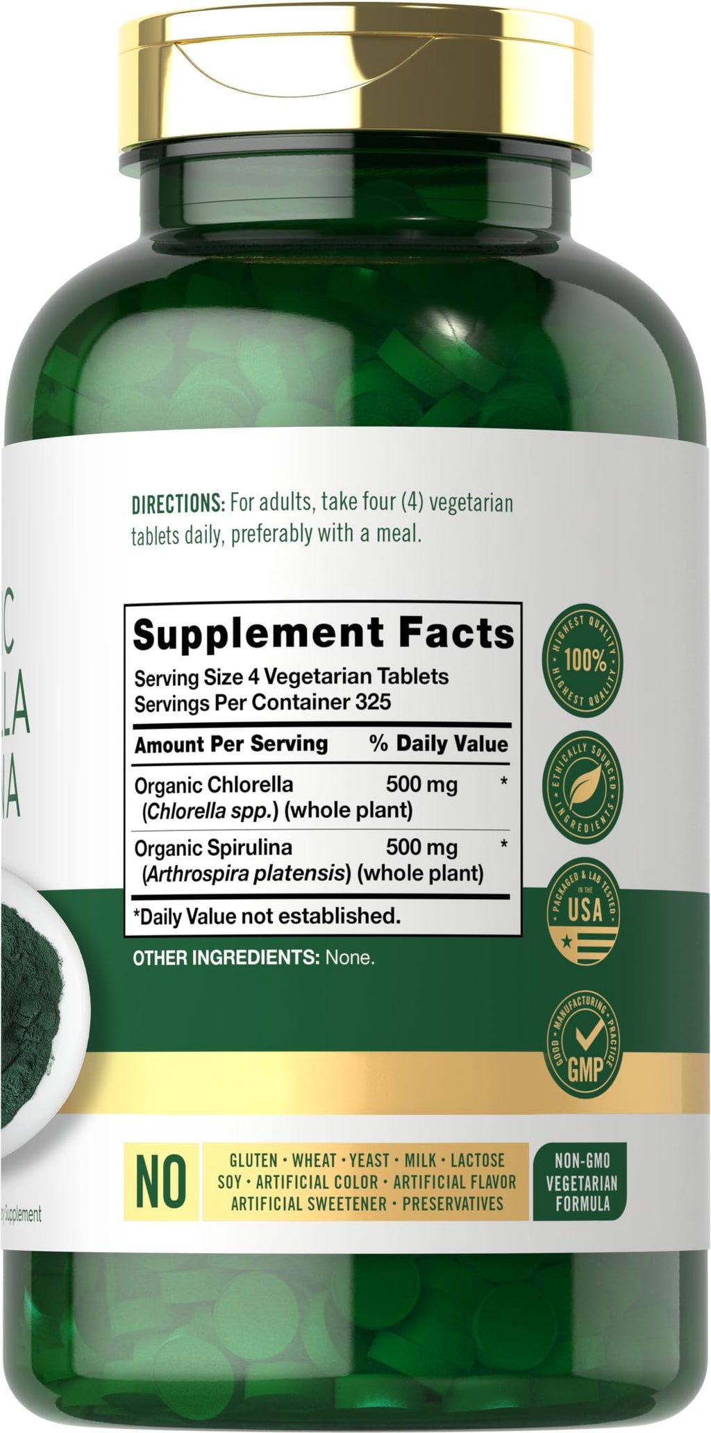 Non-GMO chlorella spirulina blend