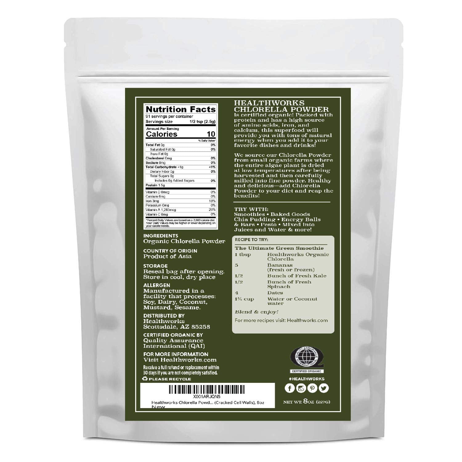 non-GMO chlorella with chlorophyll benefits