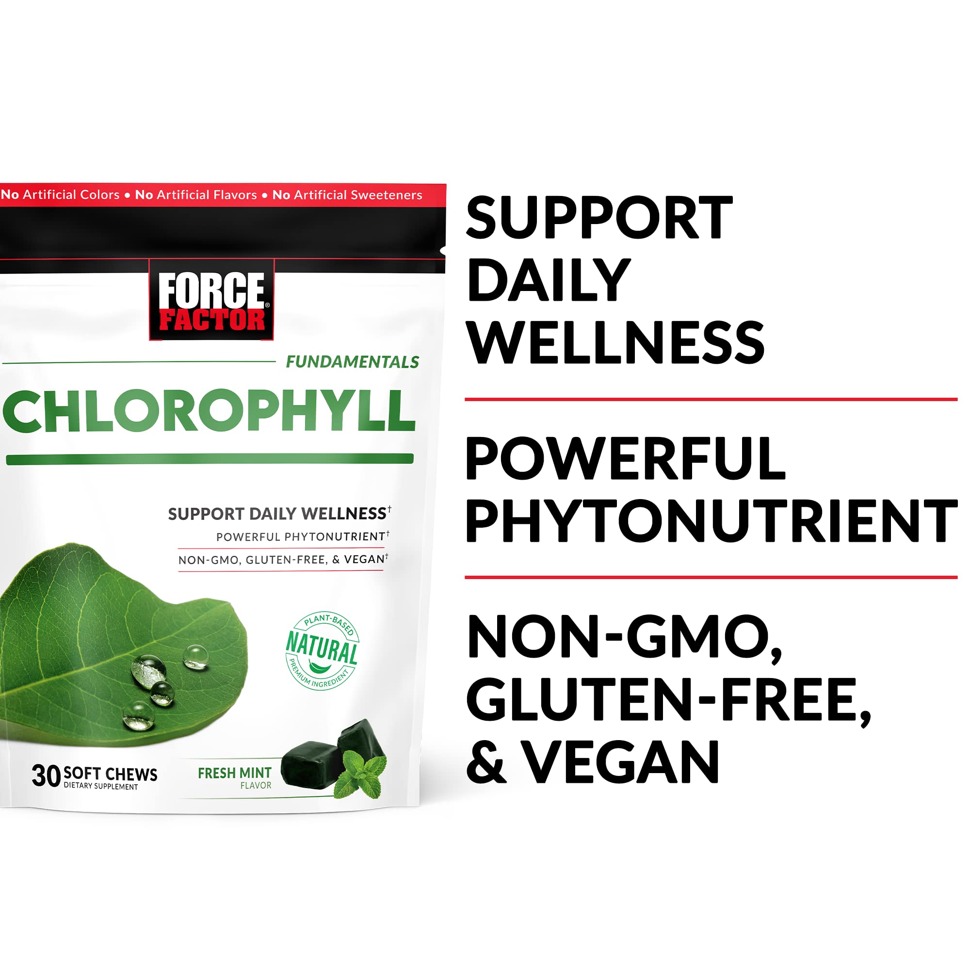 Non-GMO chlorophyll chews for body odor control